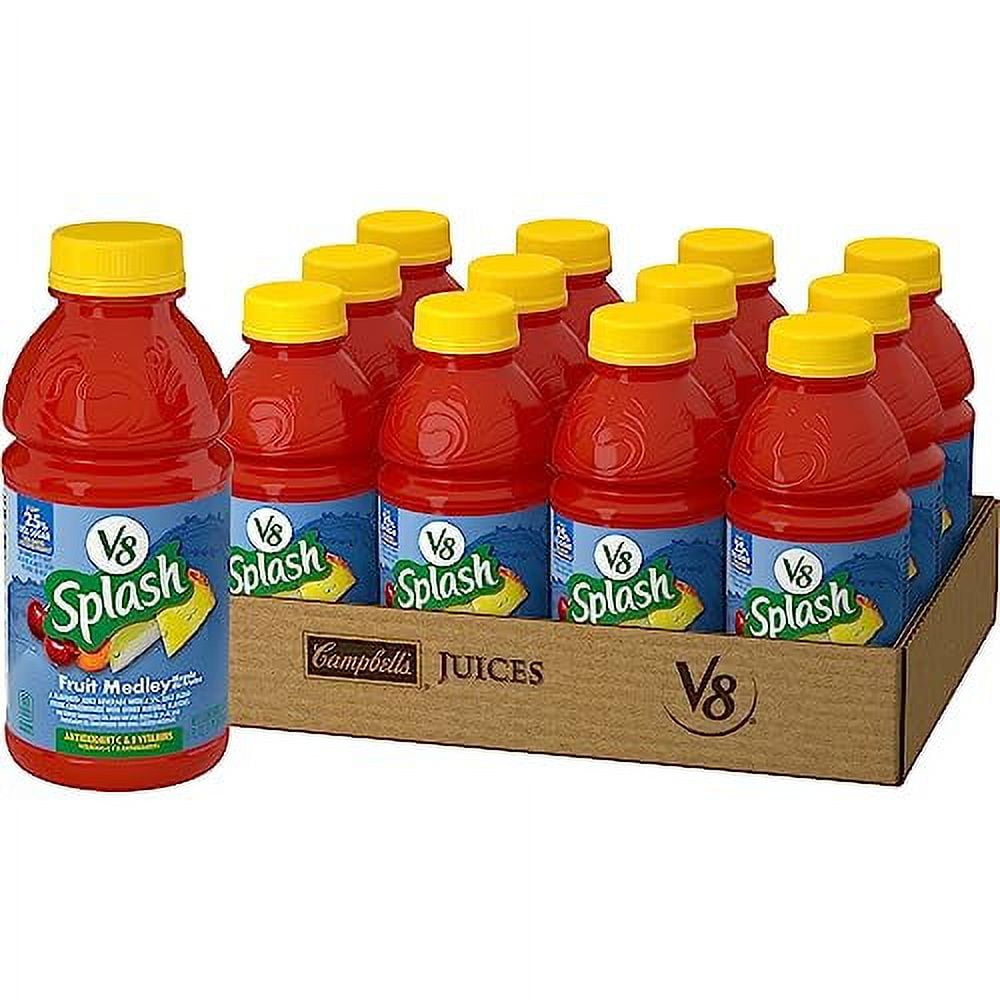 V8 Splash Fruit Medley .. .. Flavored Juice Beverage, .. 16 .. FL OZ ...