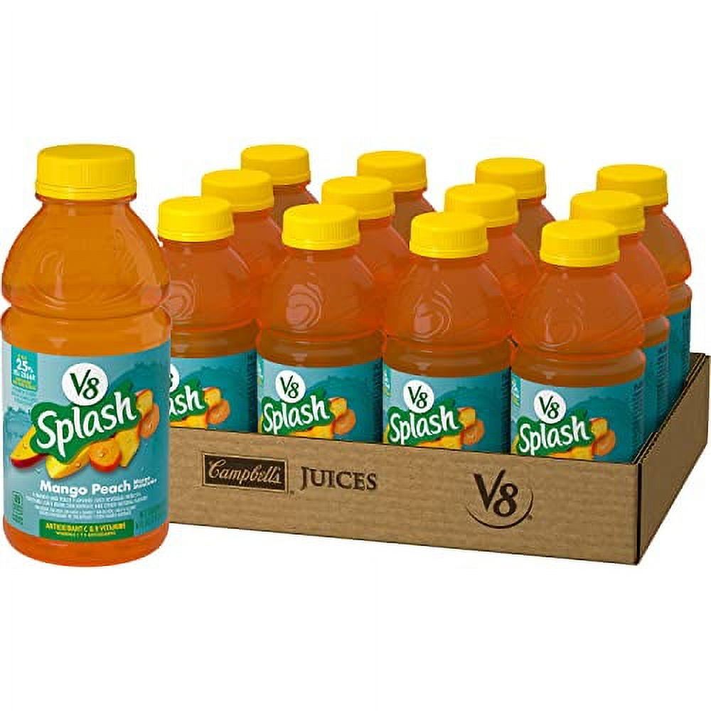 V8 Splash Mango Peach Flavored Juice Beverage, 16 FL OZ Bottle (Pack of ...