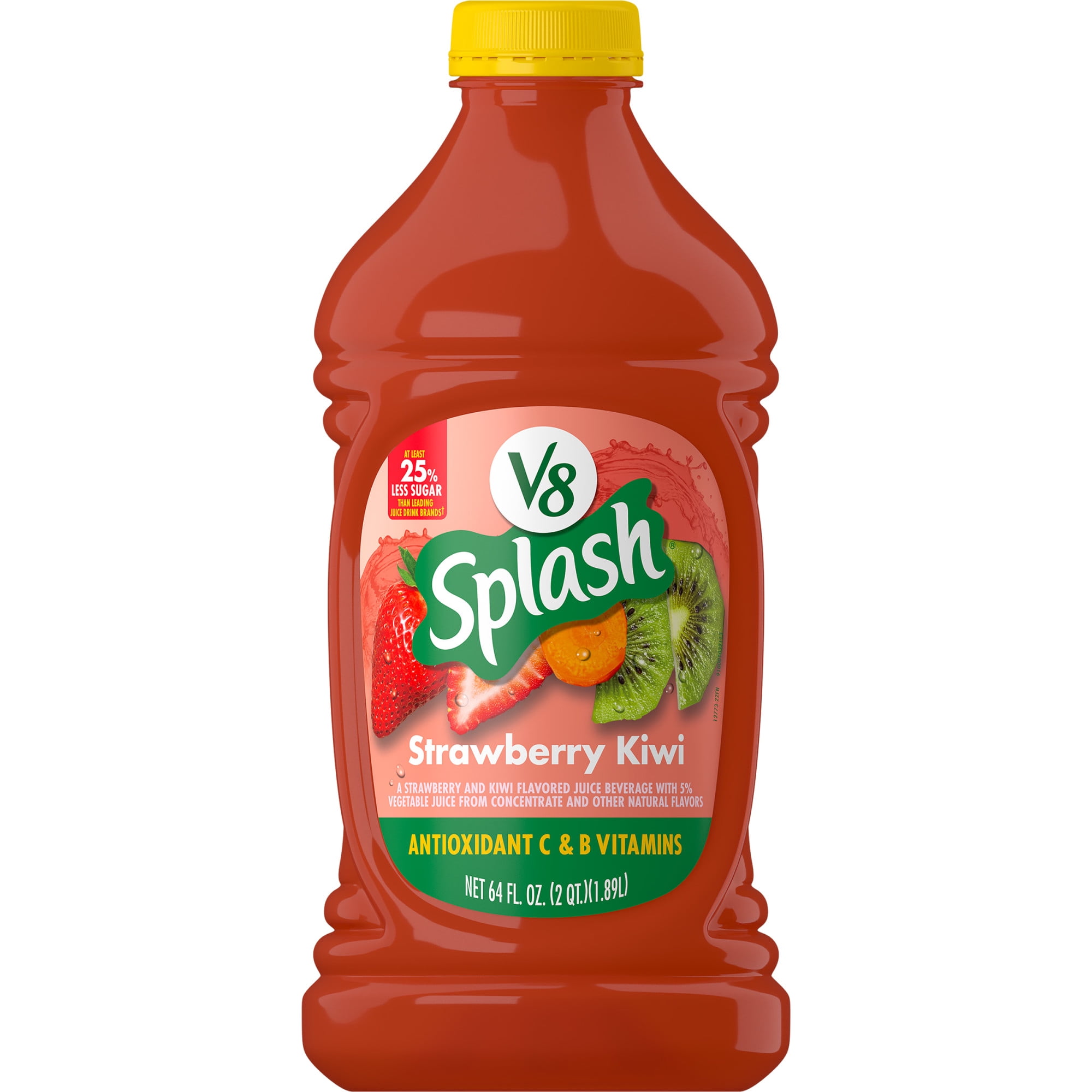 V8 Splash Strawberry Kiwi Flavored Juice Beverage, 64 fl oz Bottle - Walmart.com
