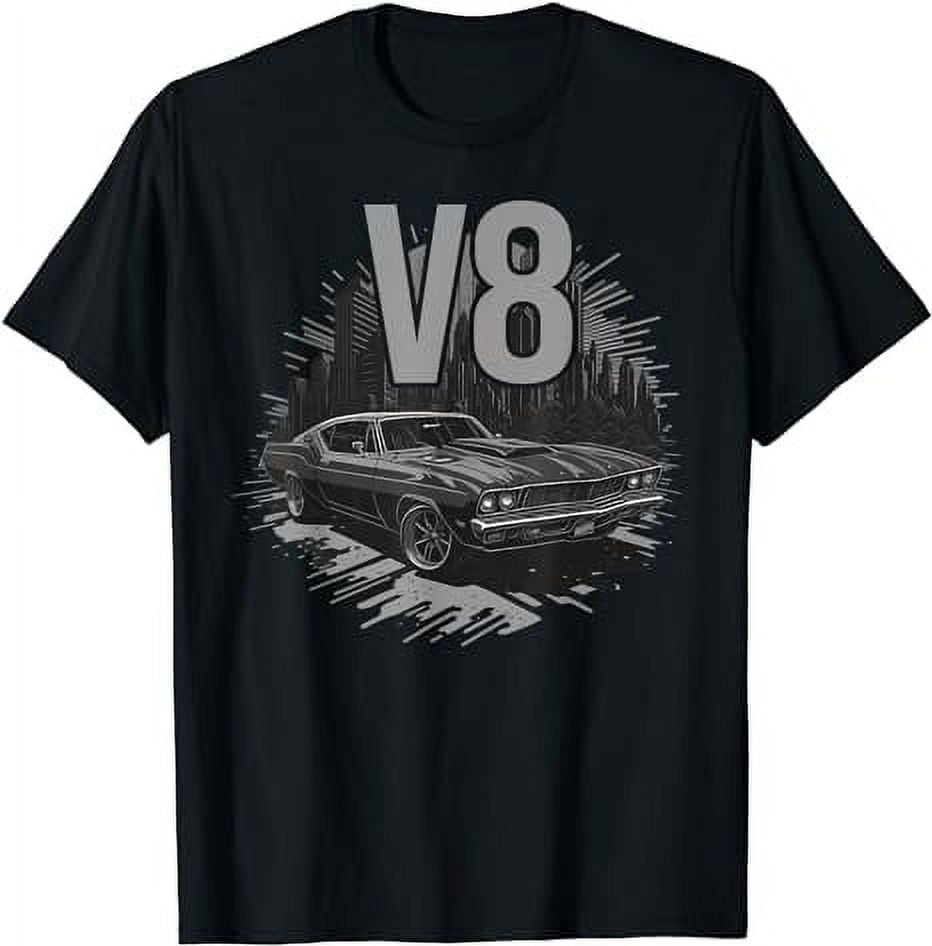 V8 Vintage Muscle Car Lover V8 Engine T-Shirt - Walmart.com