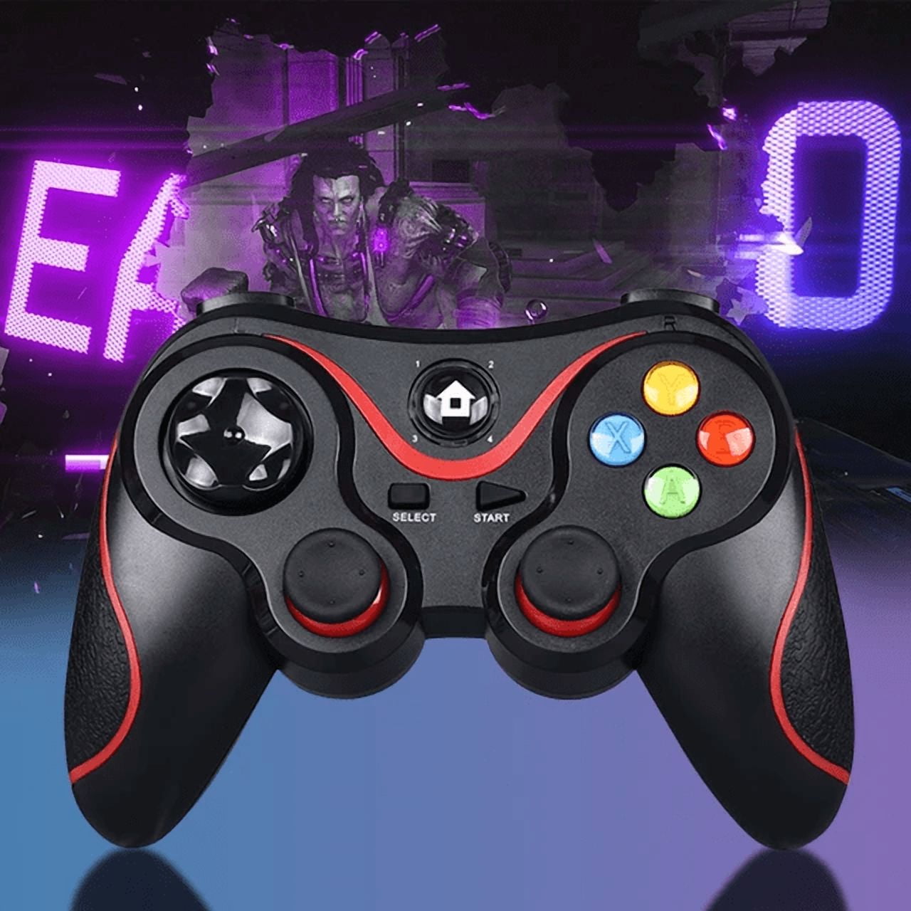 V8 Wireless Game Controller Joystick Gamepad with Phone Holder for ...