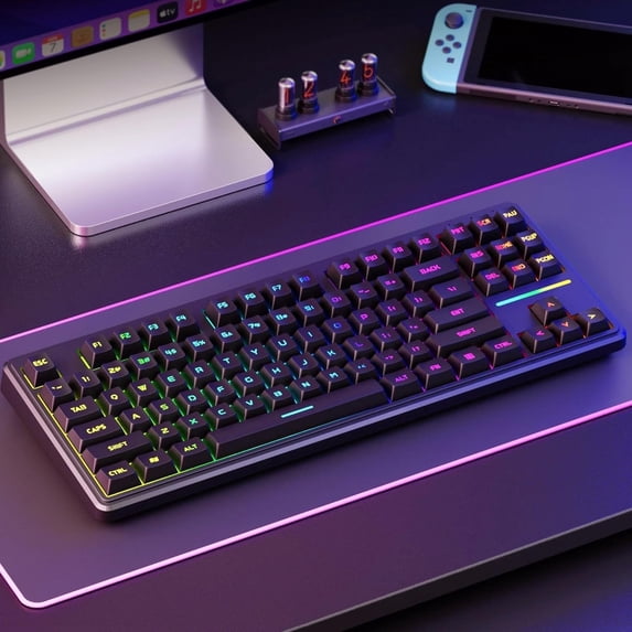 V80 Wired TKL Gaming Keyboard, 80% Compact Layout with PBT Keycaps ...