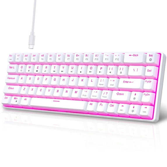 V800 68 Key Gaming Keyboard Double Shot Clicky Switches Two Color ...