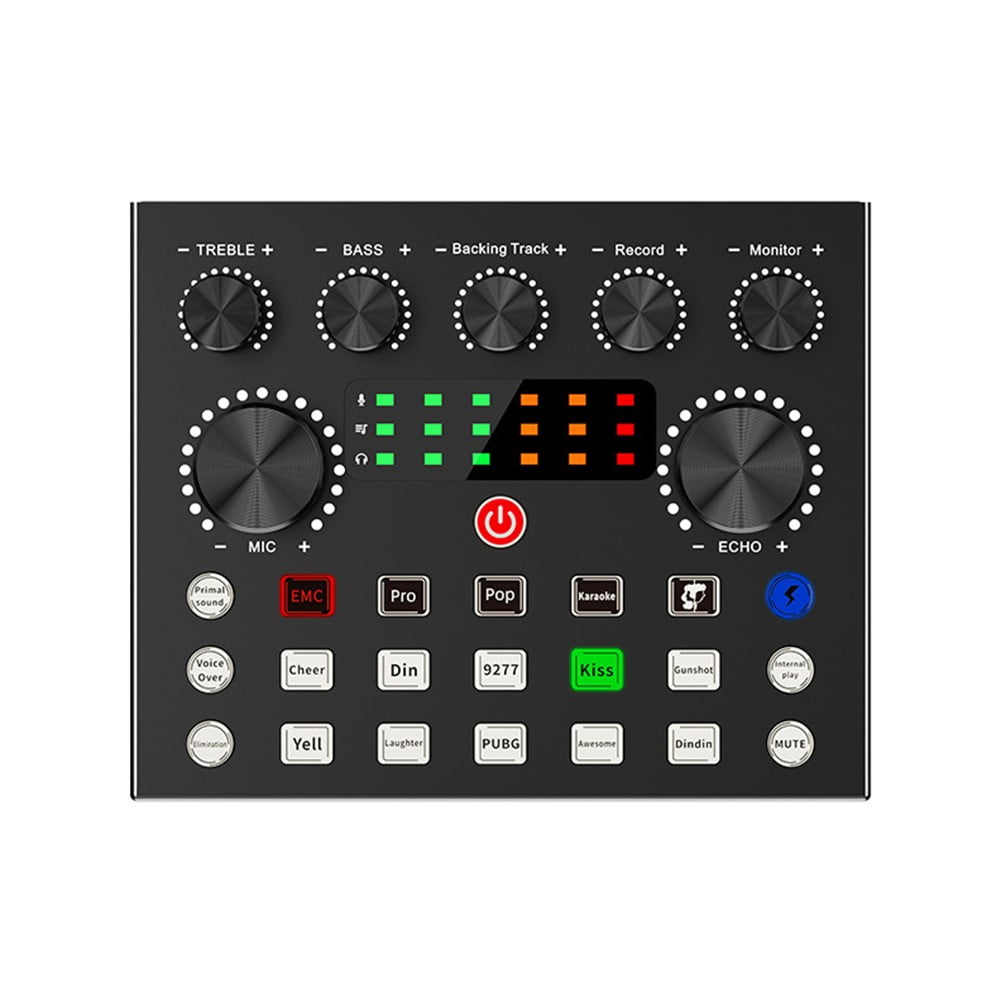 V8S External Bluetooth Sound Card Microphone Mixer for Live Streaming ...