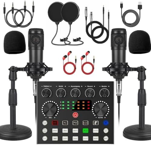 V8s for 2, V8s Voice Changer with BM-800 Podcast Microphone Bundle - Studio Condenser Microphone ...
