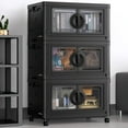 V9 84gal Storage Bins With Lids Stackable Collapsible Storage Bins