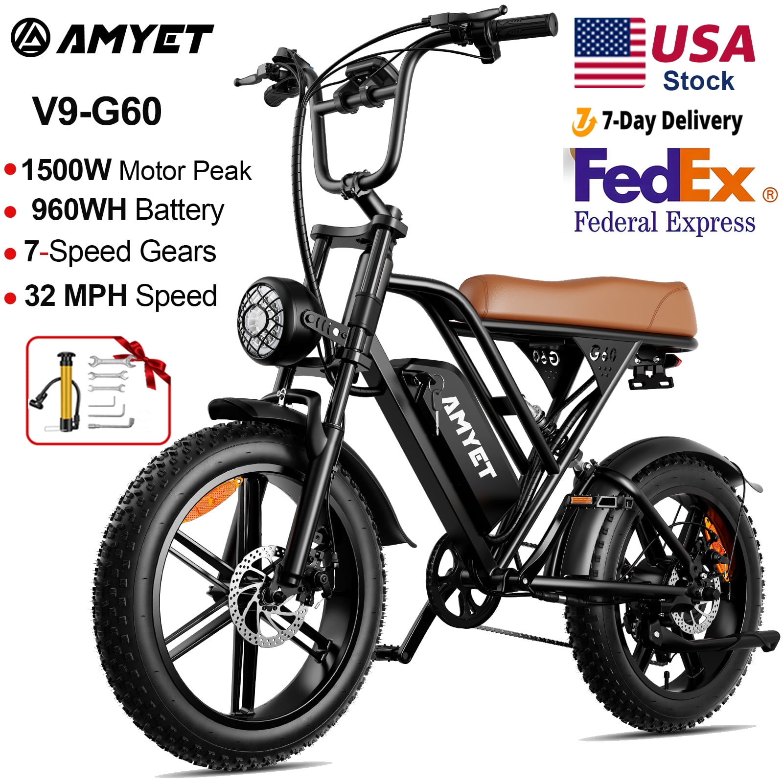 V9-G60 Adults Electric Bike 1000W Motor Bicycle 48V 20AH 20“ Tire Ebike Electric E Bikes ...
