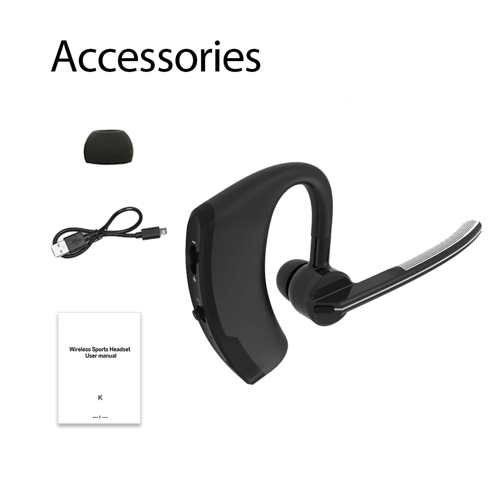 V9 earphones Handsfree Business Bluetooth Headphone With Mic Wireless Bluetooth Headset For ...