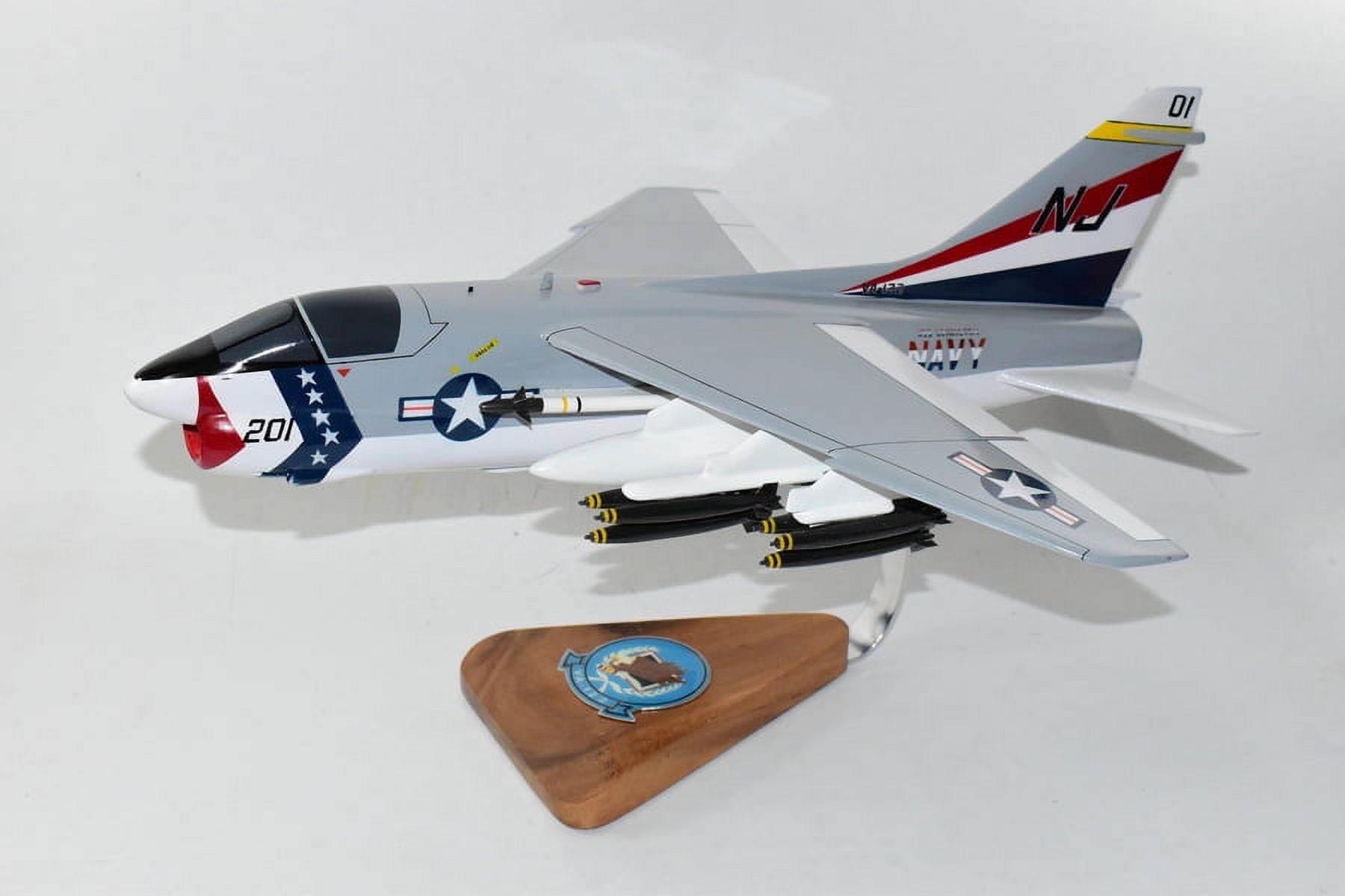 VA-122 Flying Eagles (1976) A-7E Corsair II Model, LTV, 1/31 Mahogany ...