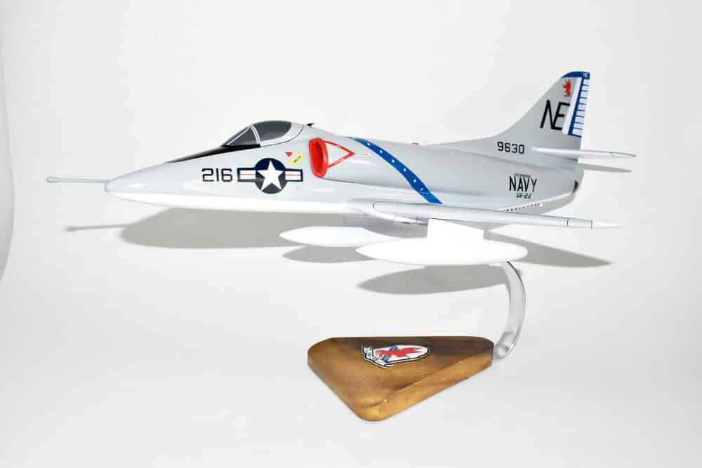 VA-22 Fighting Redcocks A-4 (1969) Model, 1/27th Scale, Mahogany, Navy ...
