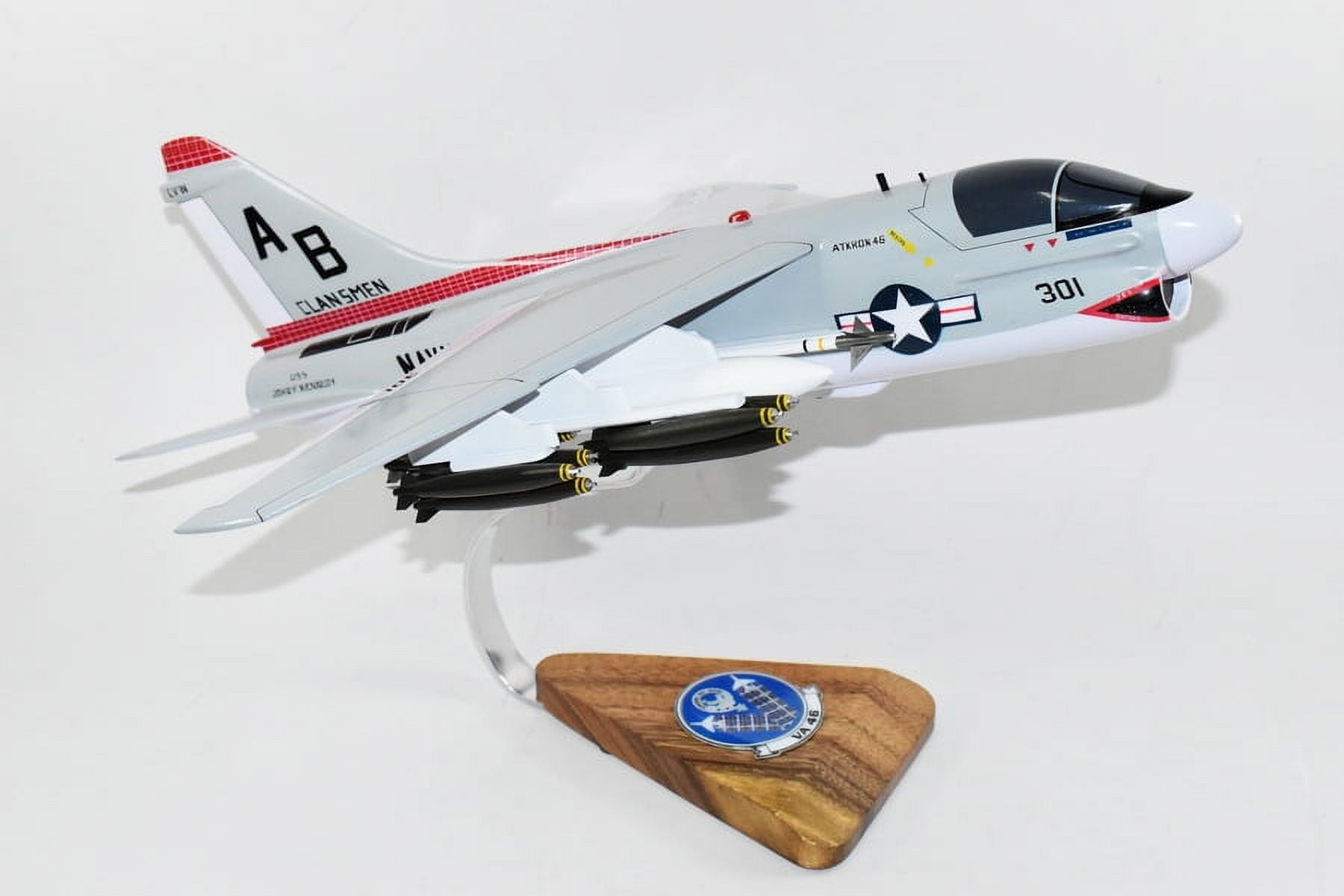VA-46 Clansmen A-7b Corsair II (1975) Model, LTV, 1/31 Mahogany Scale Model, Navy - Walmart.com