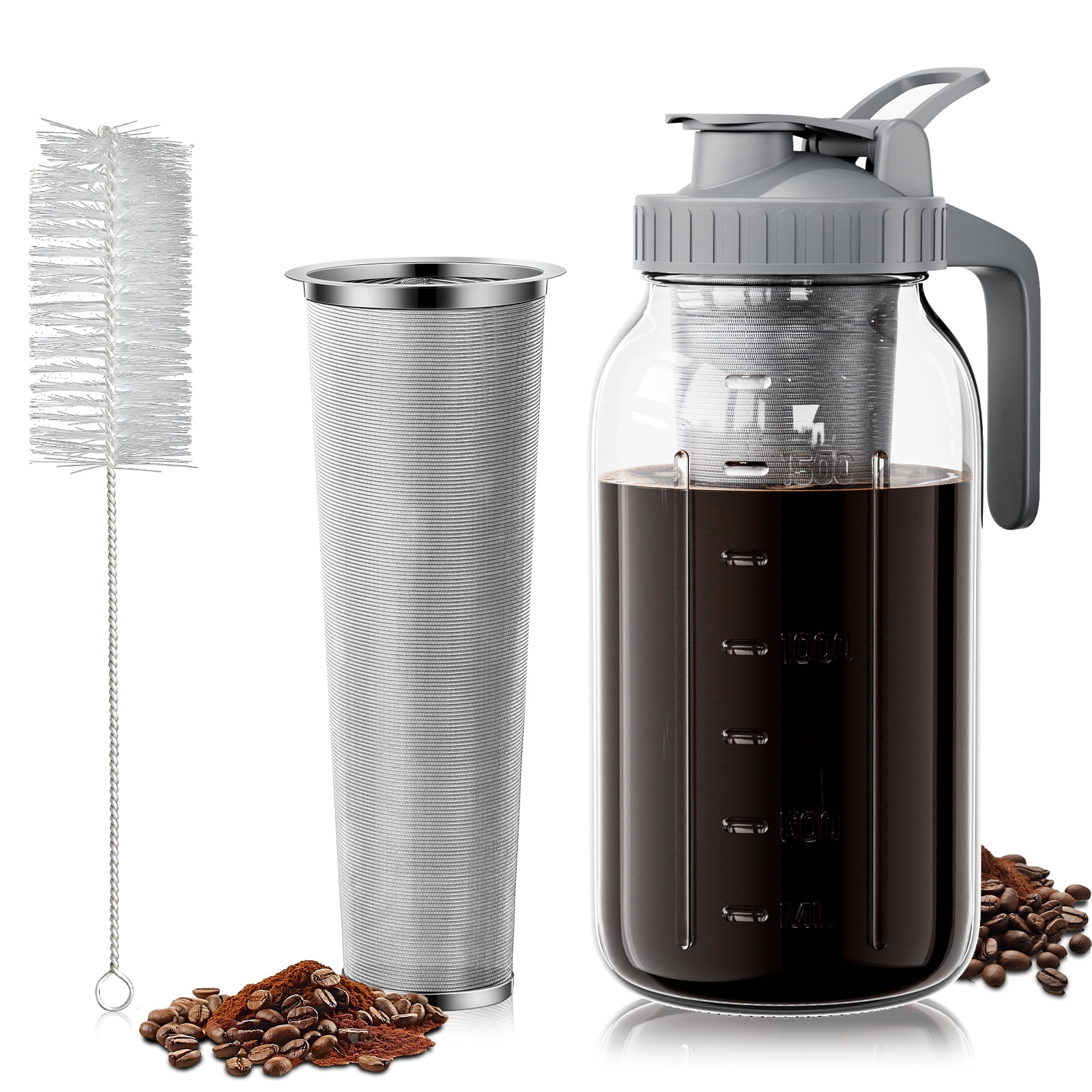 VA1KENE Cold Brew Coffee Maker 2 Quart 64oz Coffe Pitcher with ...