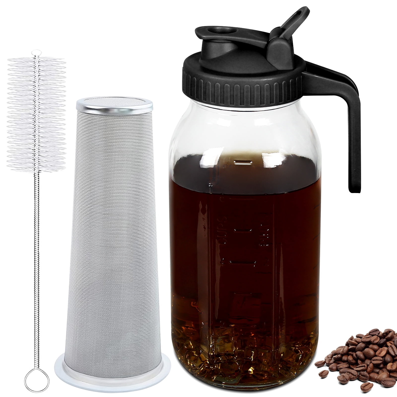 VA1KENE 64oz Cold Brew Coffee Maker with Stainless Steel Filter 2 Quart ...