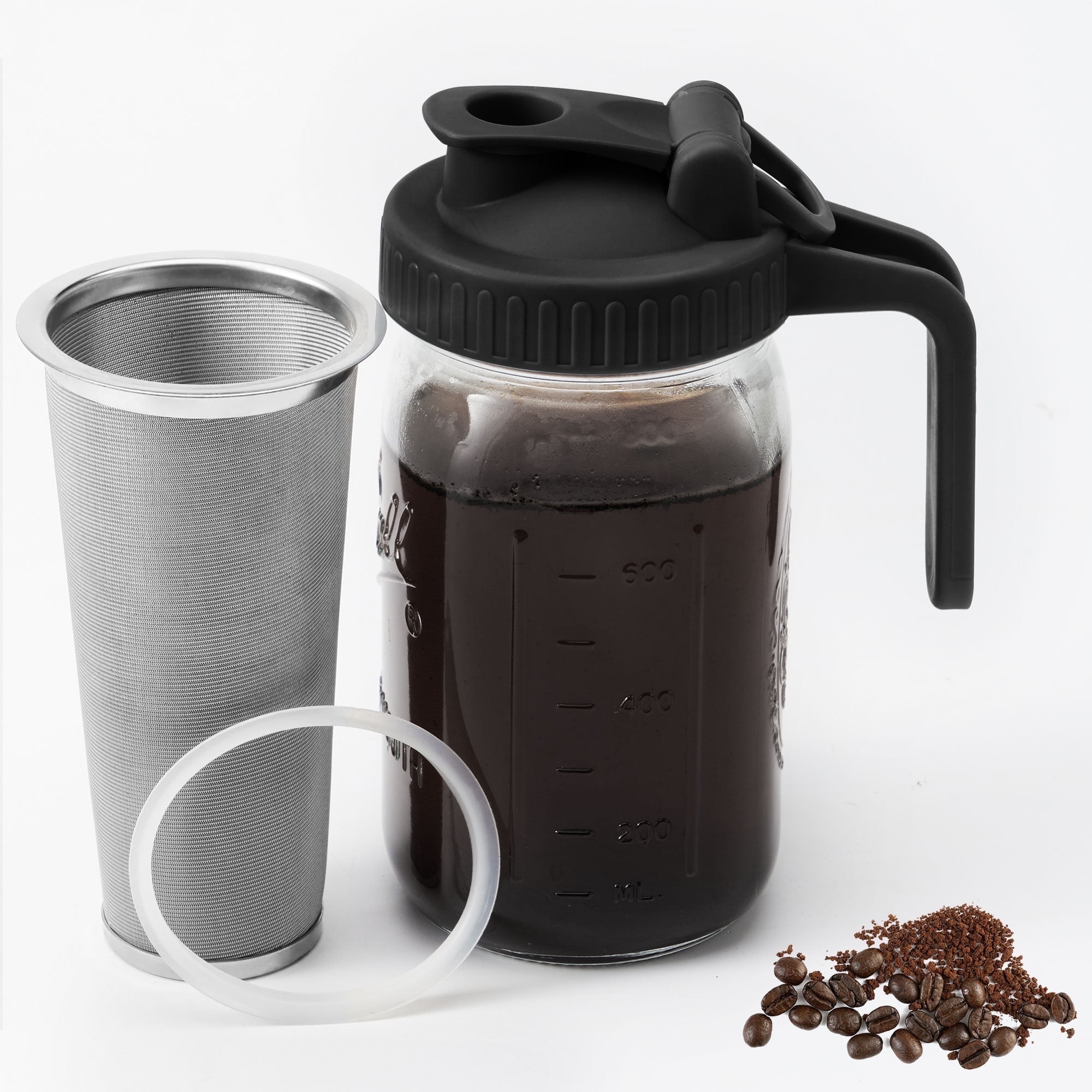 VA1KENE Cold Brew Pitcher,32 oz Cold Brew Coffee Maker Mason Jar ...