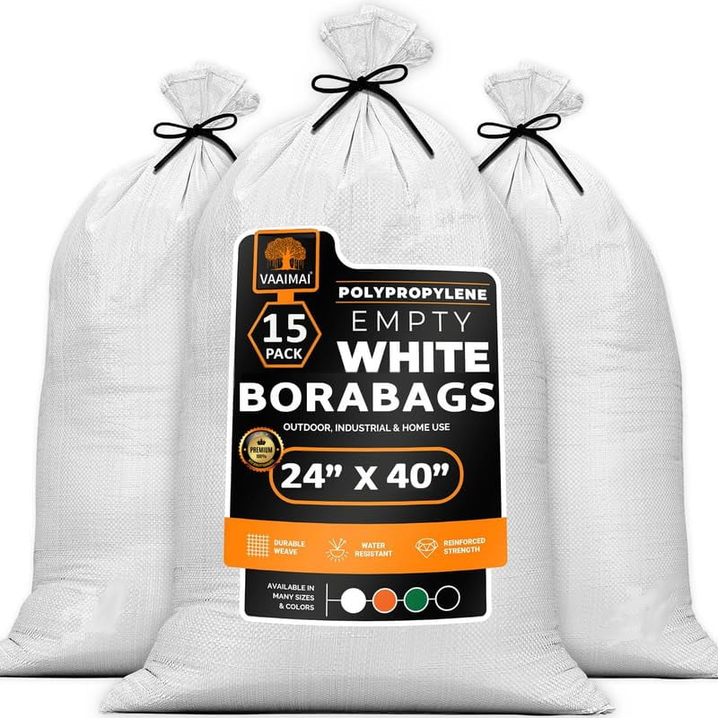 VAAIMAI 15 Pieces Heavy Duty Woven Polypropylene Bora Bags for ...
