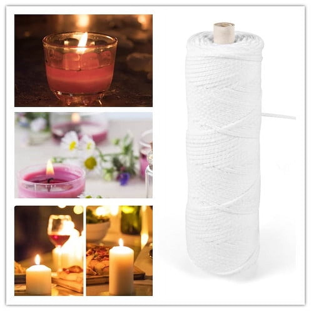 VABNEER Braided Cotton Candle Wick, 1 Roll 100m Low Smoke Wick String ...
