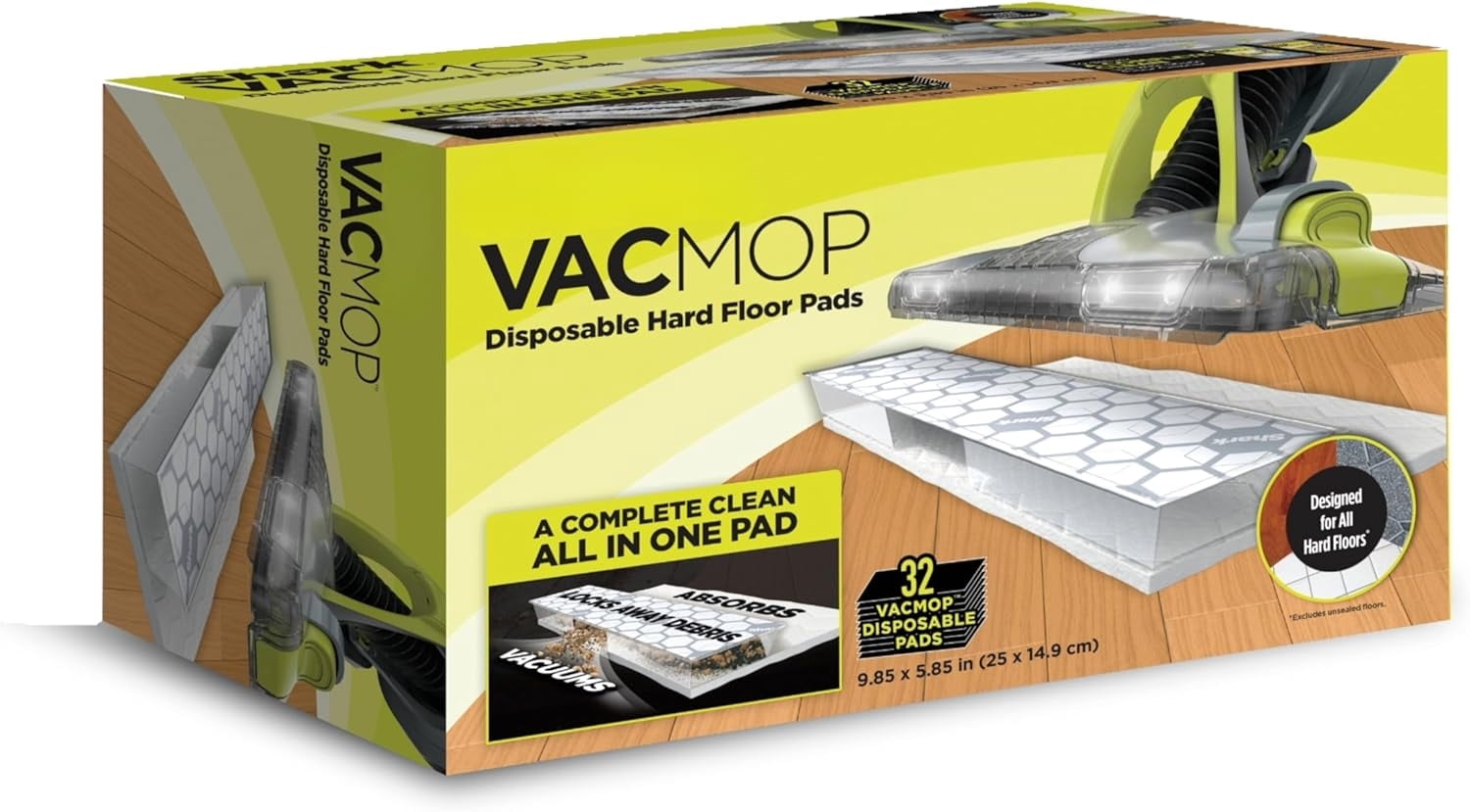 VACMOP Disposable Hard Floor Pad Refills, Compatible with VM252 & VM180 ...
