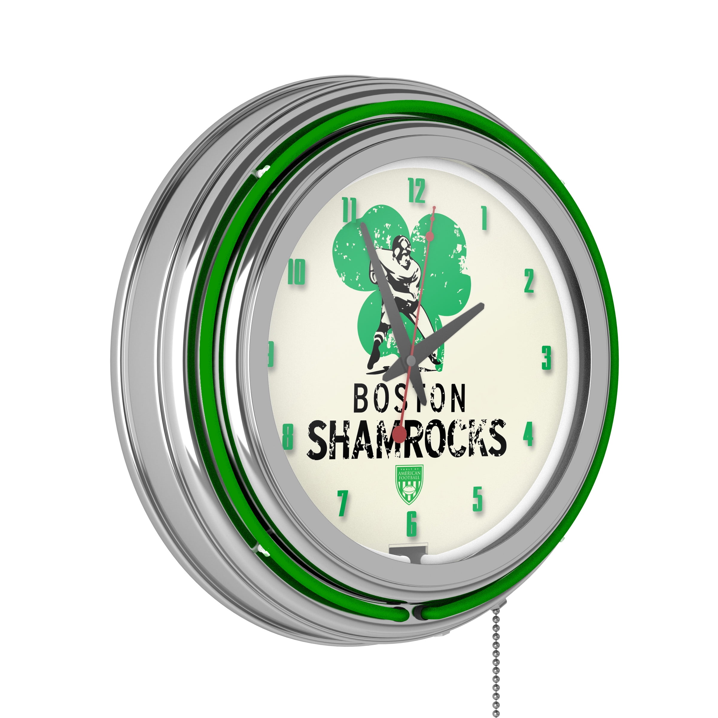 VAF Boston Shamrocks Chrome Double Ring Neon Clock - Walmart.com