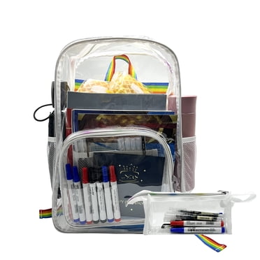 ALAZA Clear Backpack Rainbow Cartoon Cloud PVC Transparent BookBag ...
