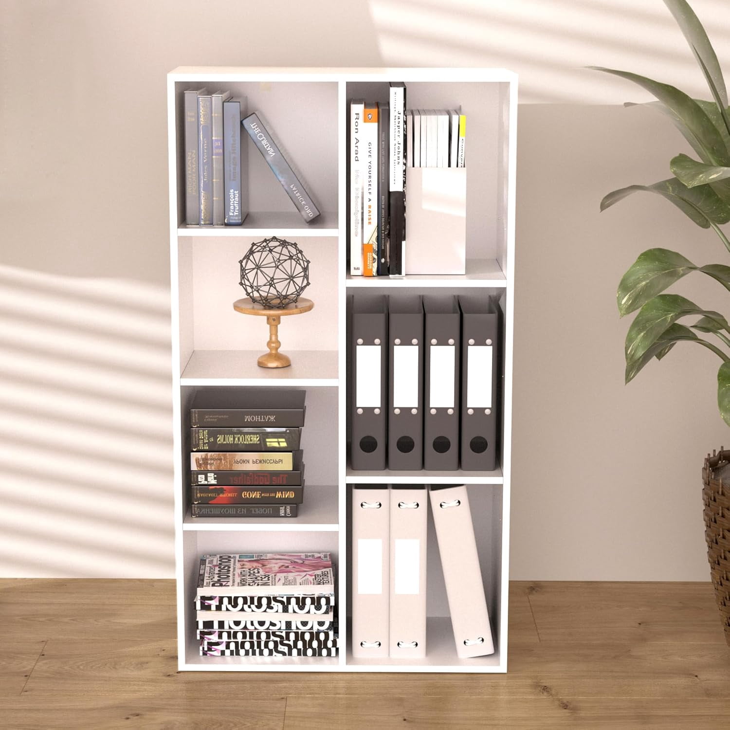 VAFHYLISS Cube Bookshelf, White Wooden Cube Storage Organizer ...