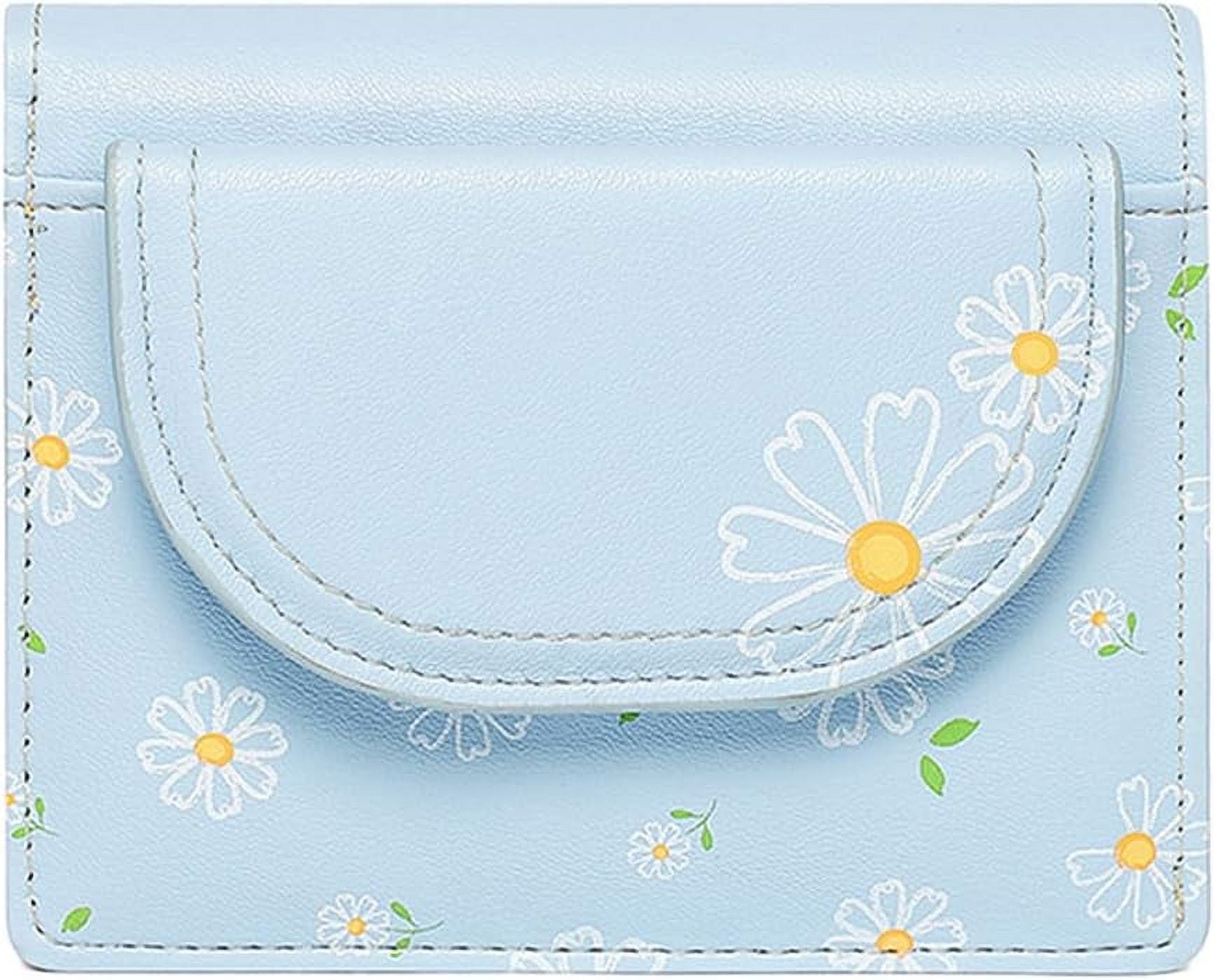 VAGADOG Wallets for Lady - Blue Color Simple Short Multi Card Slots for ...