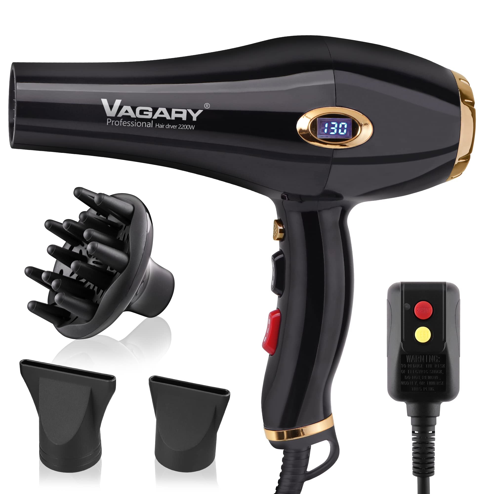 VAGARY 6685G Professional Salon Hair Dryer 2200w with Icd Display ...