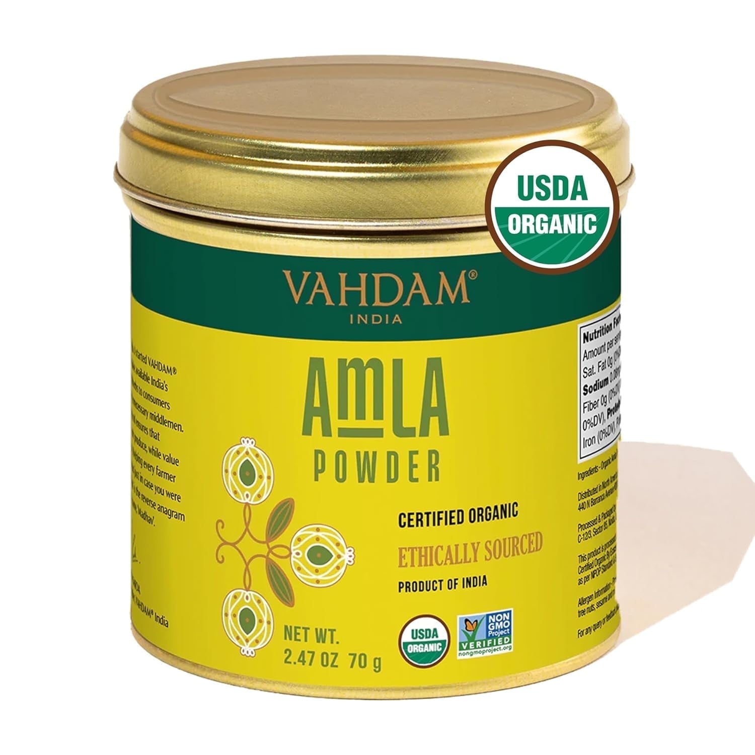 VAHDAM, Organic Amla Powder (2.47oz) Gluten Free, Raw Gooseberry Powder ...