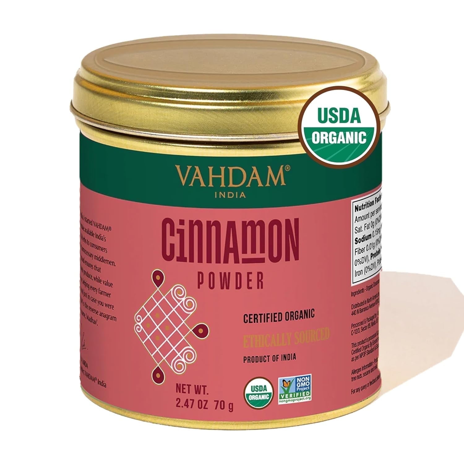 VAHDAM, Organic Cinnamon Powder (2.47oz) Gluten-Free, Raw Ground ...