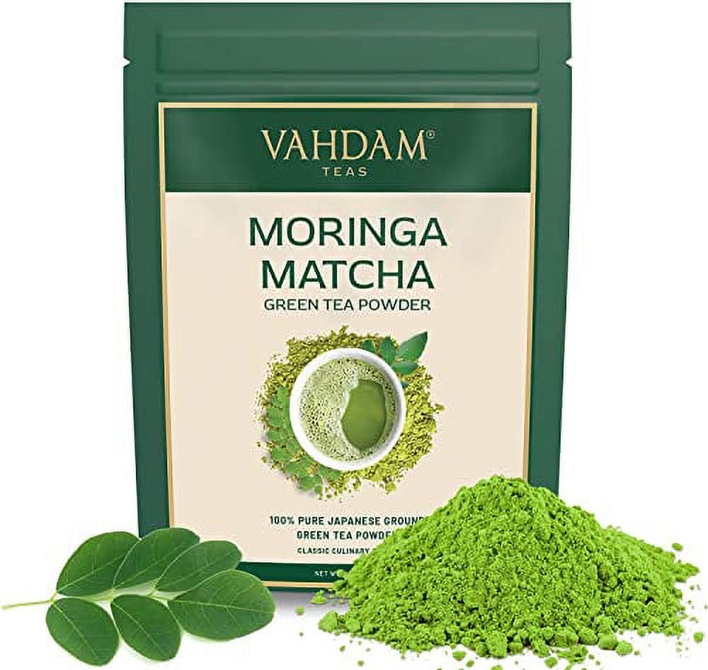 VAHDAM, Organic Moringa + Matcha Green Tea Powder (25g, 12 Servings ...