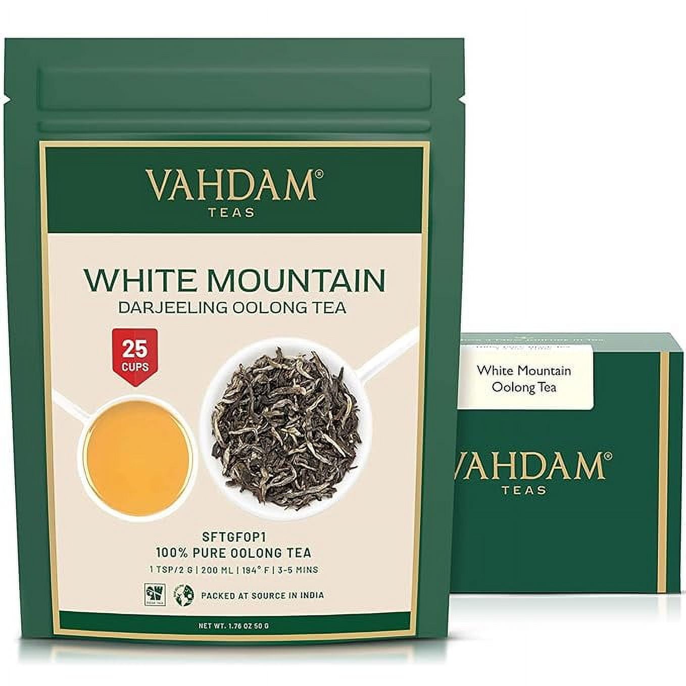 VAHDAM, White Mountain Oolong Tea Loose Leaf (25 Cups) | 100% PURE Oolong Tea Leaves ...