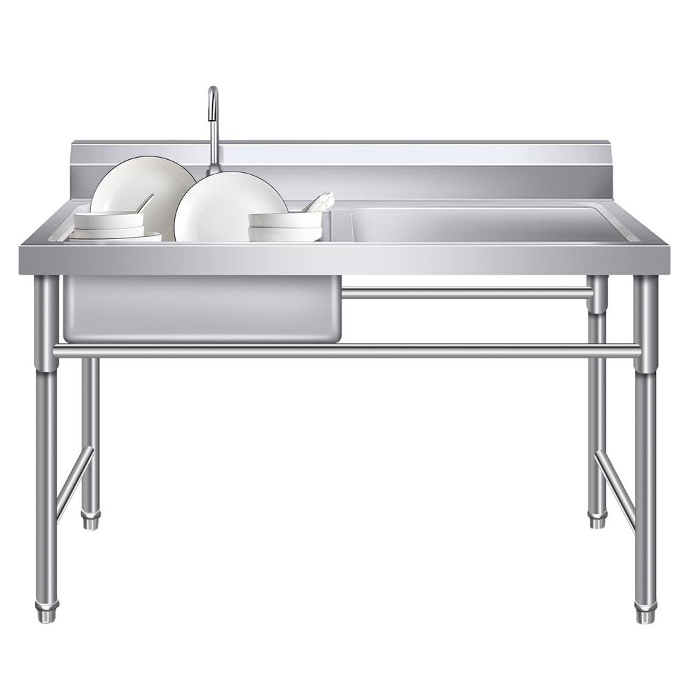 VAHIGCY Commercial Kitchen Sink Single-Bowl Utility Washing Sinks With ...