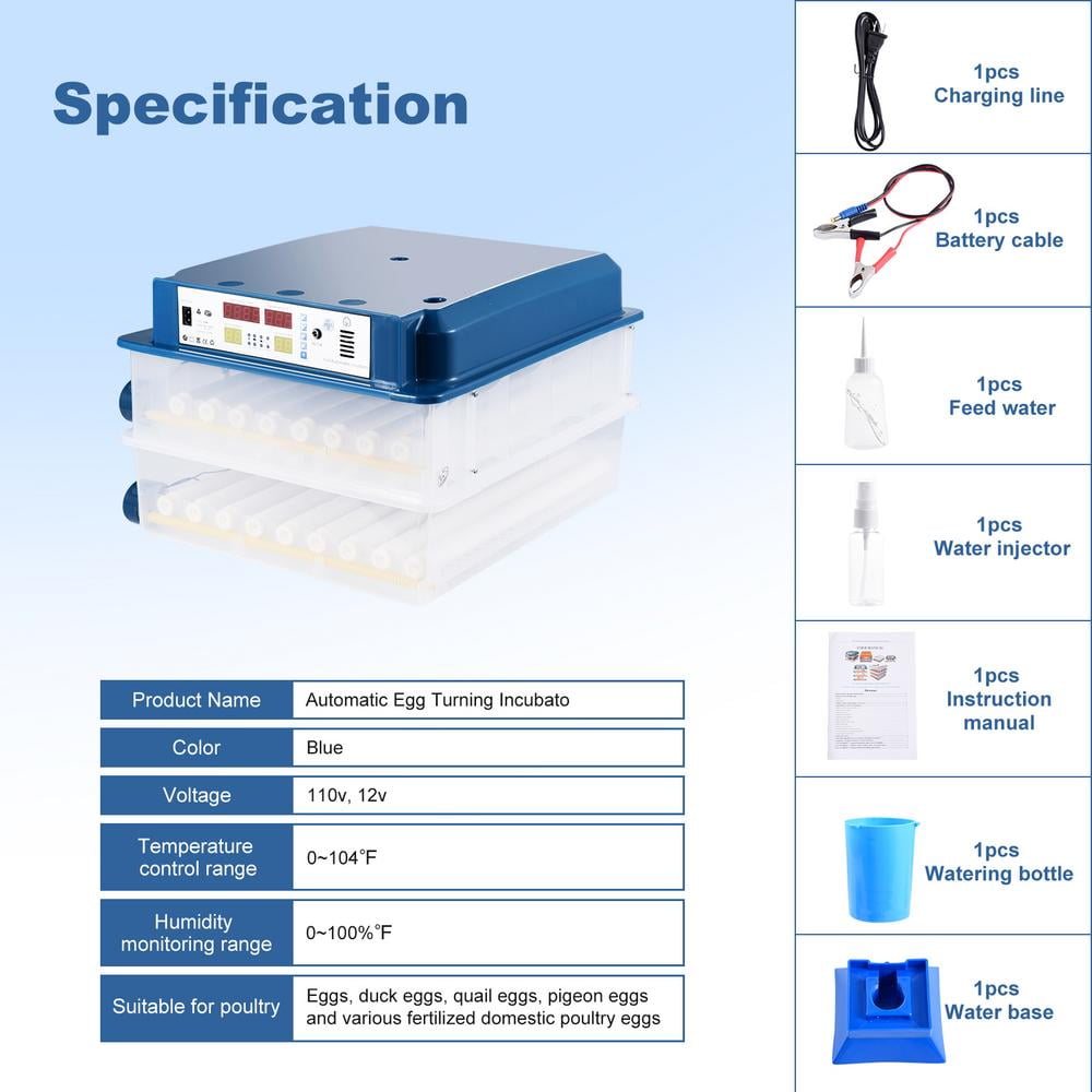 VAHIGCY Egg Incubators for Hatching Eggs Humidity Control Egg Turning ... VAHIGCY Egg Incubators for Hatching Eggs Humidity Control Egg Turning ...