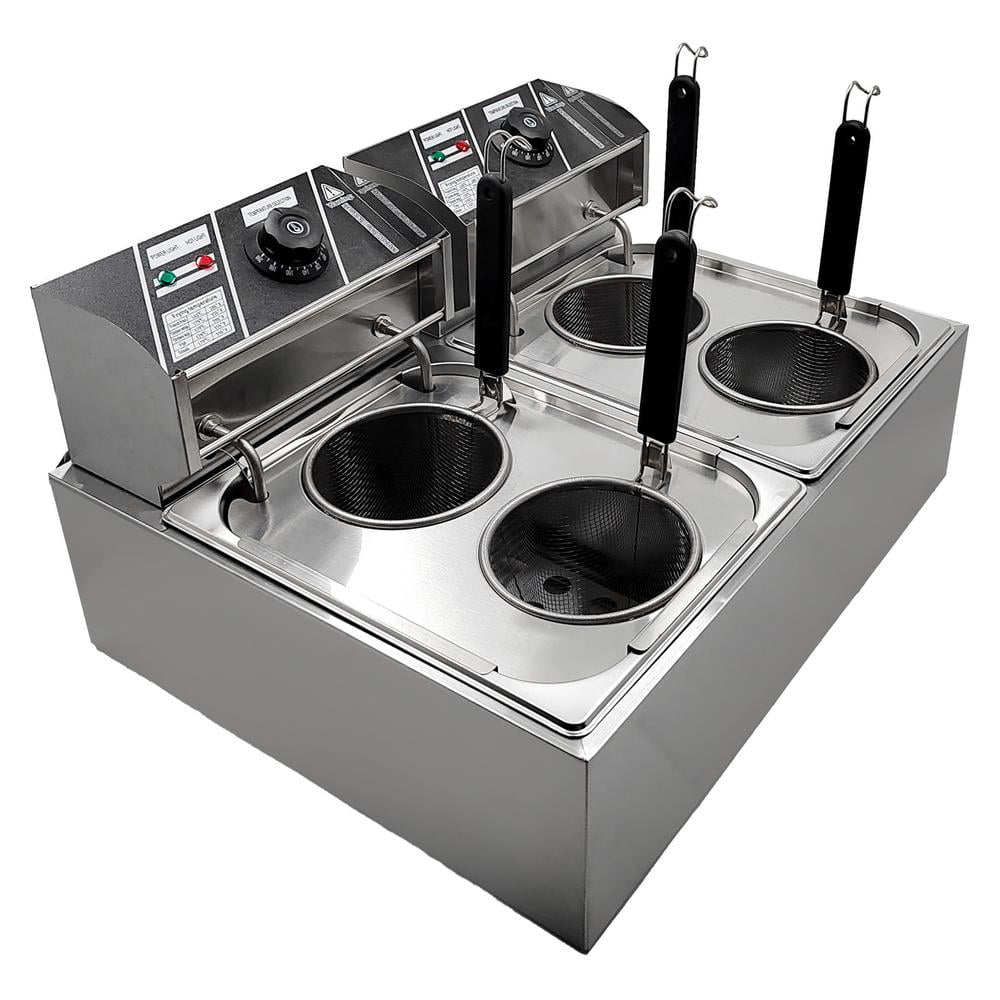 VAHIGCY Electric Noodle Cooker 1500W Commercial Stainless Steel Four ...