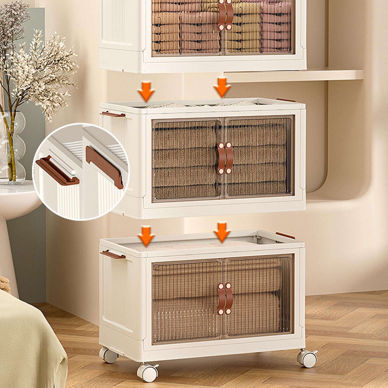 VAHIGCY Folding Storage Cabinet | Foldable Organizing Bins 5 Tiers ...