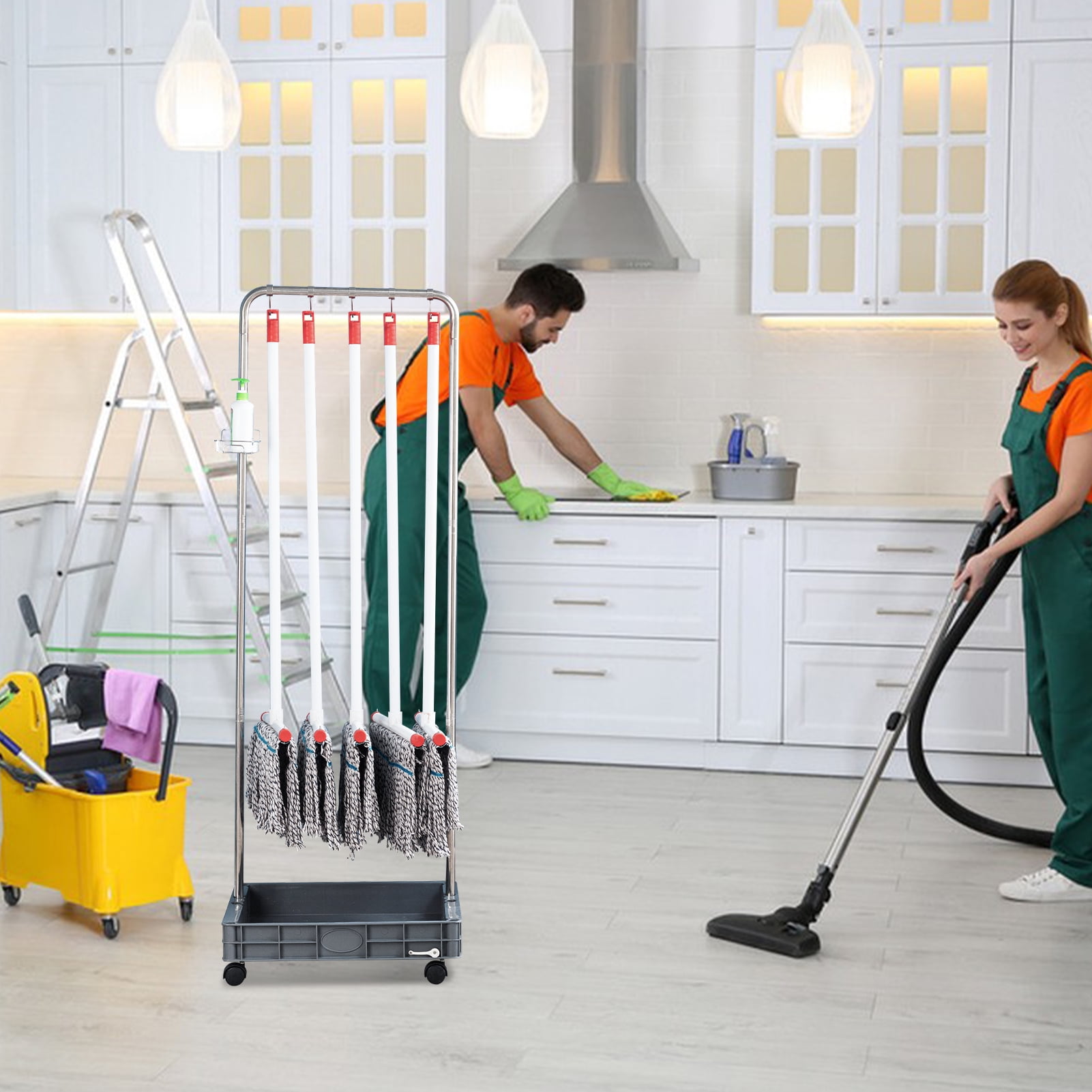 VAHIGCY Housekeeping Cart | Cleaning Janitorial Cart Housekeeping Caddy ...