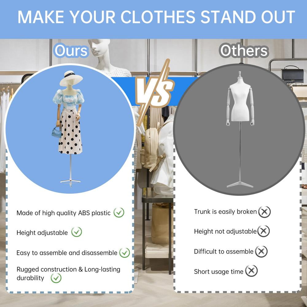 VAHIGCY Mannequin Dress Form With Stand Linen Cotton Dress Form ...