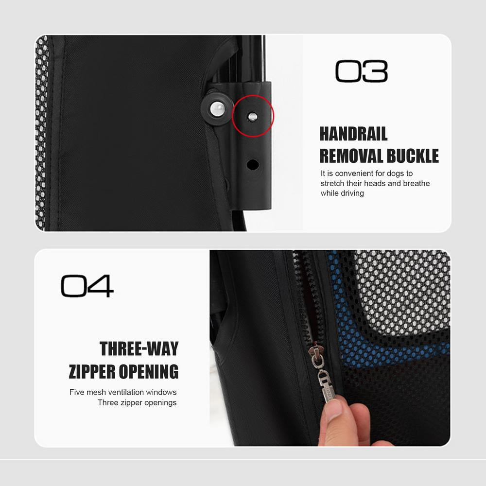 VAHIGCY Pet Cart 4 Wheels Carrier Strolling Cart Travel Carrier with ...