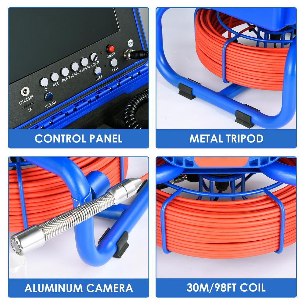 VAHIGCY Sewer Camera Drain Sewer Pipe Inspection Screen Industrial ...