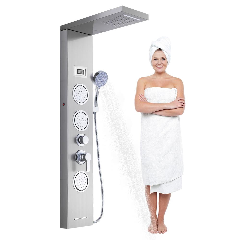 VAHIGCY Shower Panel LED Digital Shower Tower with Body Jets Full Body ...