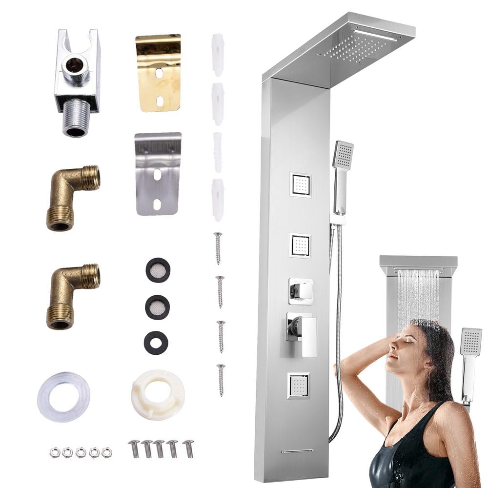 VAHIGCY Shower Panel Tower System Stainless Steel Shower Column Shower ...