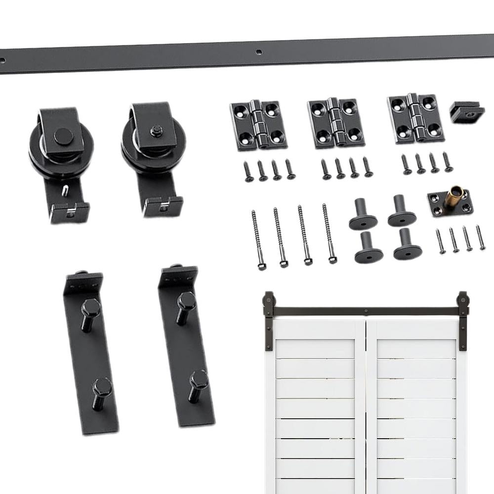 VAHIGCY Sliding Door Rail Barn Carbon Steel Hardware Kits Set Rail ...