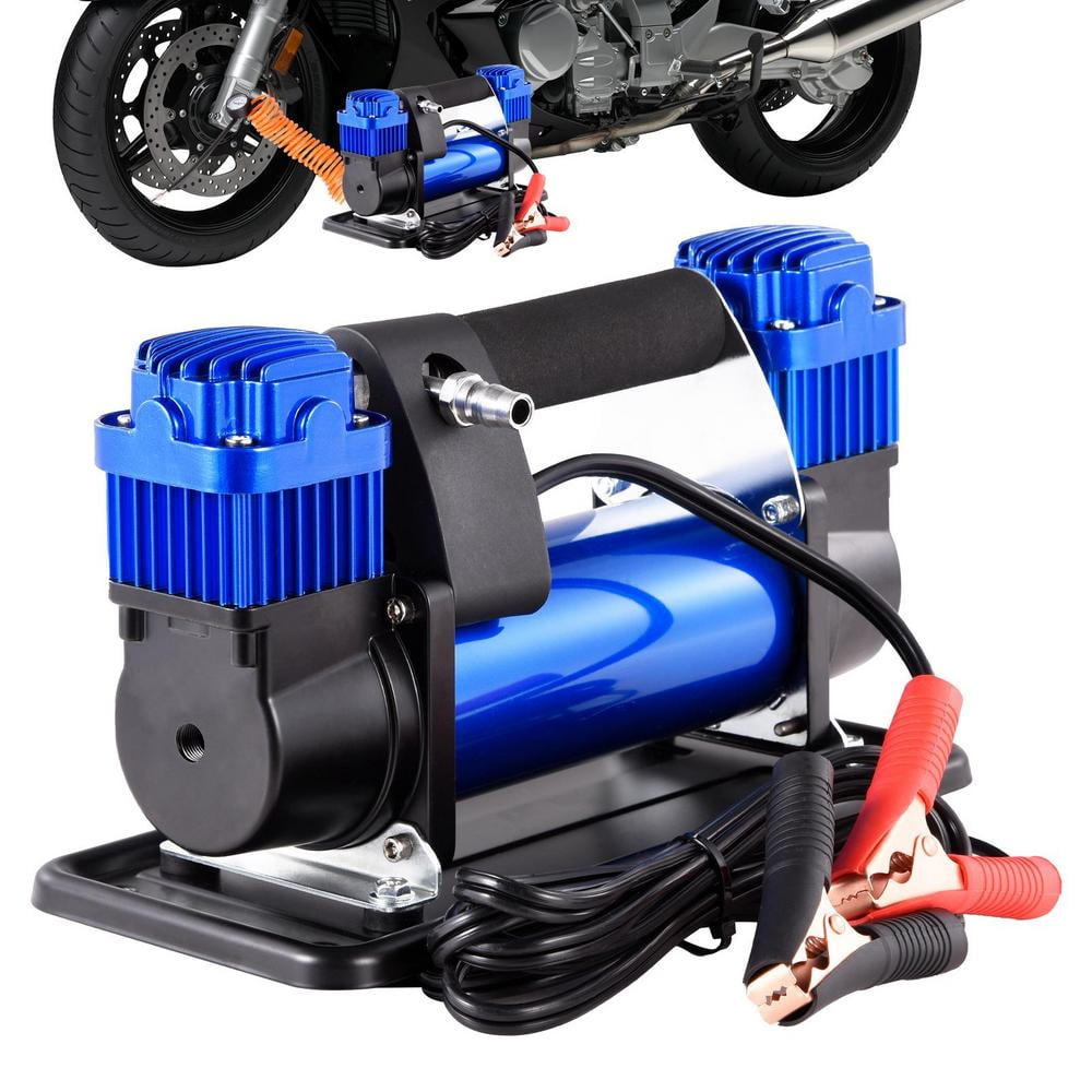 VAHIGCY Small Air Compressor Blue 12V Twin Cylinder Quiet Air ...