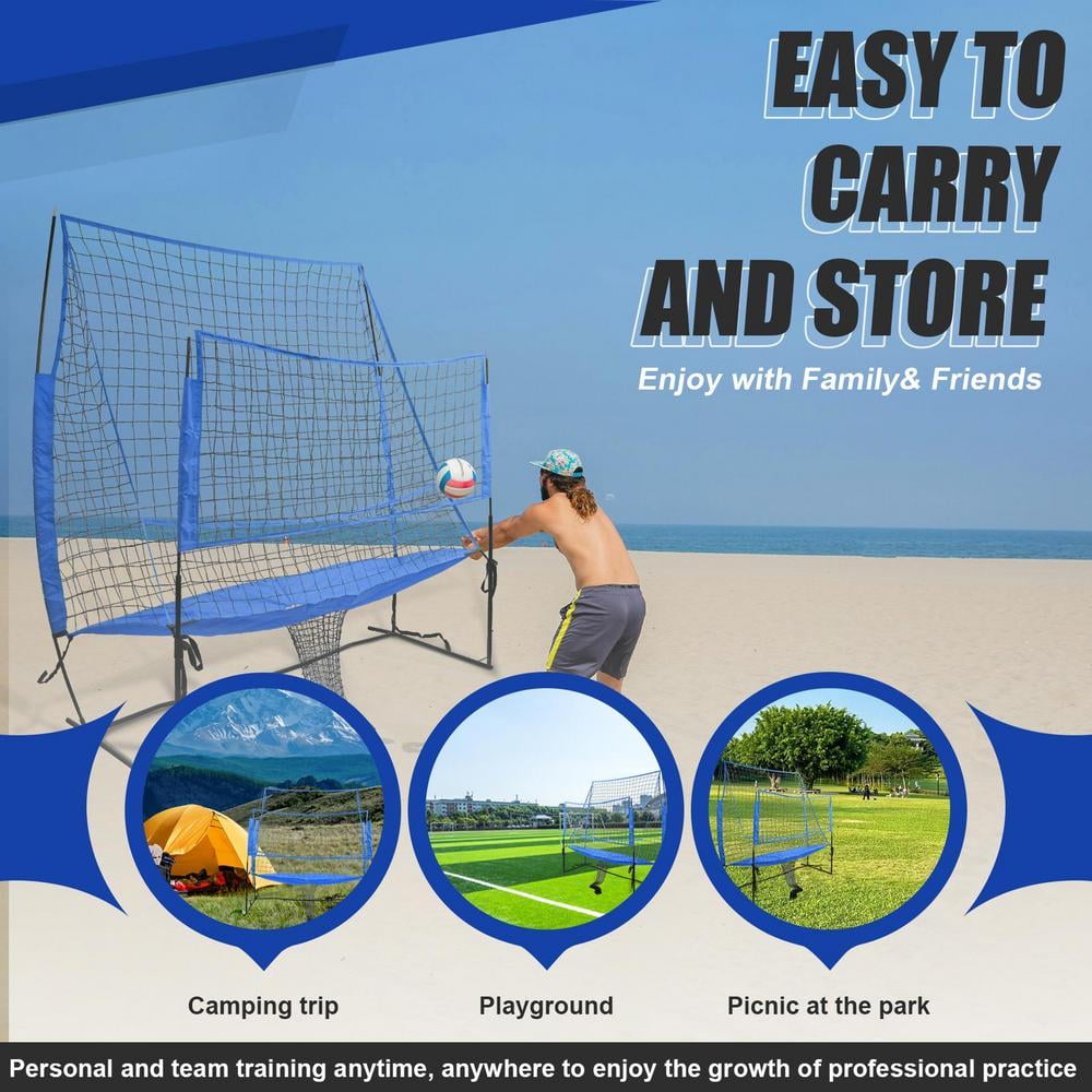 VAHIGCY Volleyball Rebounder Net Stable Portable Iron Pipe Volleyball ...