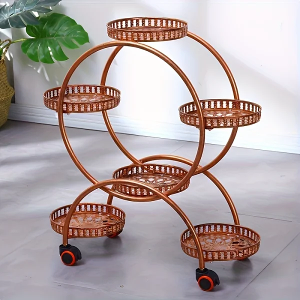 VAIKAXY 4 Tier Portable Flower Pot Storage Rack Plant Stand with 6 ...
