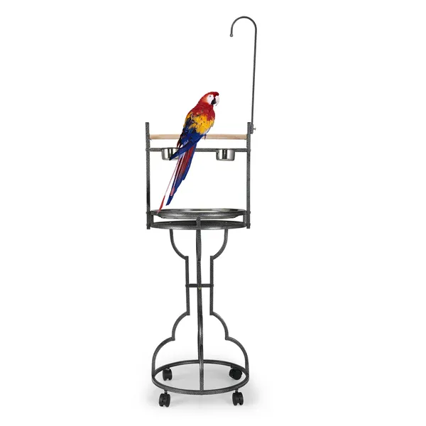 VAIKAXY 72" Parrot Stand Rack with Solid Wood Perch, Feeding bowls ...