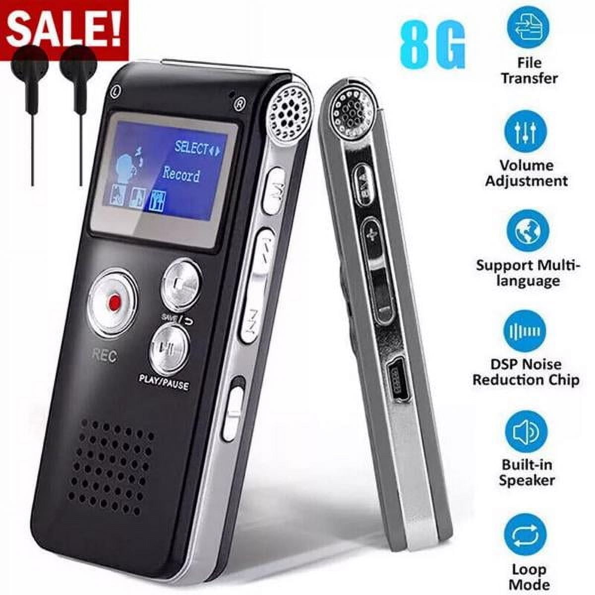 VAIKAXY 8GB Digital Voice Recorder(Dictaphone), Audio Tape Recorder ...