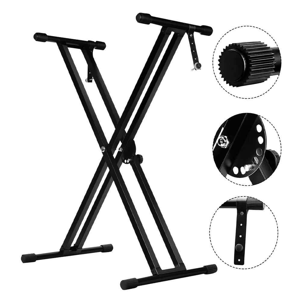 VAIKAXY Piano Keyboard Stand Double X Style Heavy Duty Adjustable for ...