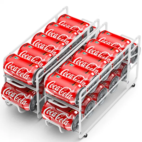 VAIKAXY Soda Can Organizer Storage Rack, 2 Pack Stackable Beverage Soda ...