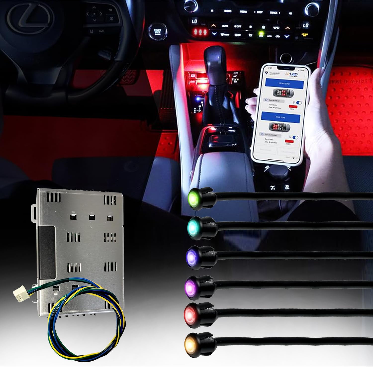 VAIS Technology Interior Car OIF8 Lights - LED Car Lights App & CarPlay ...