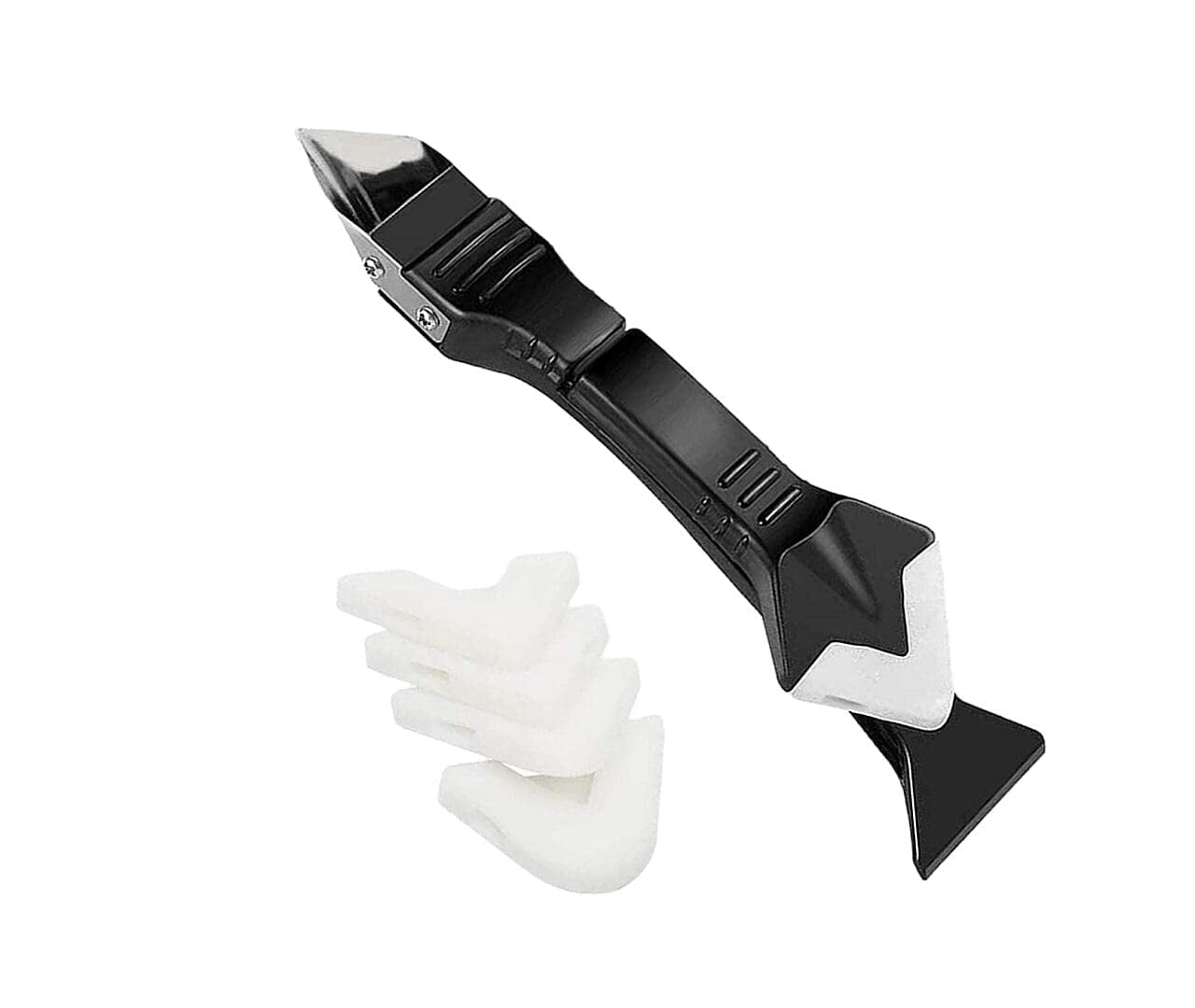 VAJIN 3 in 1 Silicone Caulking Tools Glass Glue Angle Scraper stainless ...